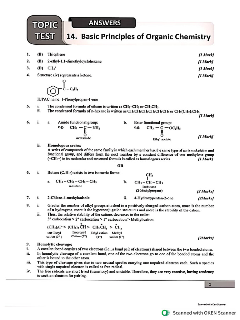 Chemistry Basic Principles of Organic Chemistry Solutions | PDF