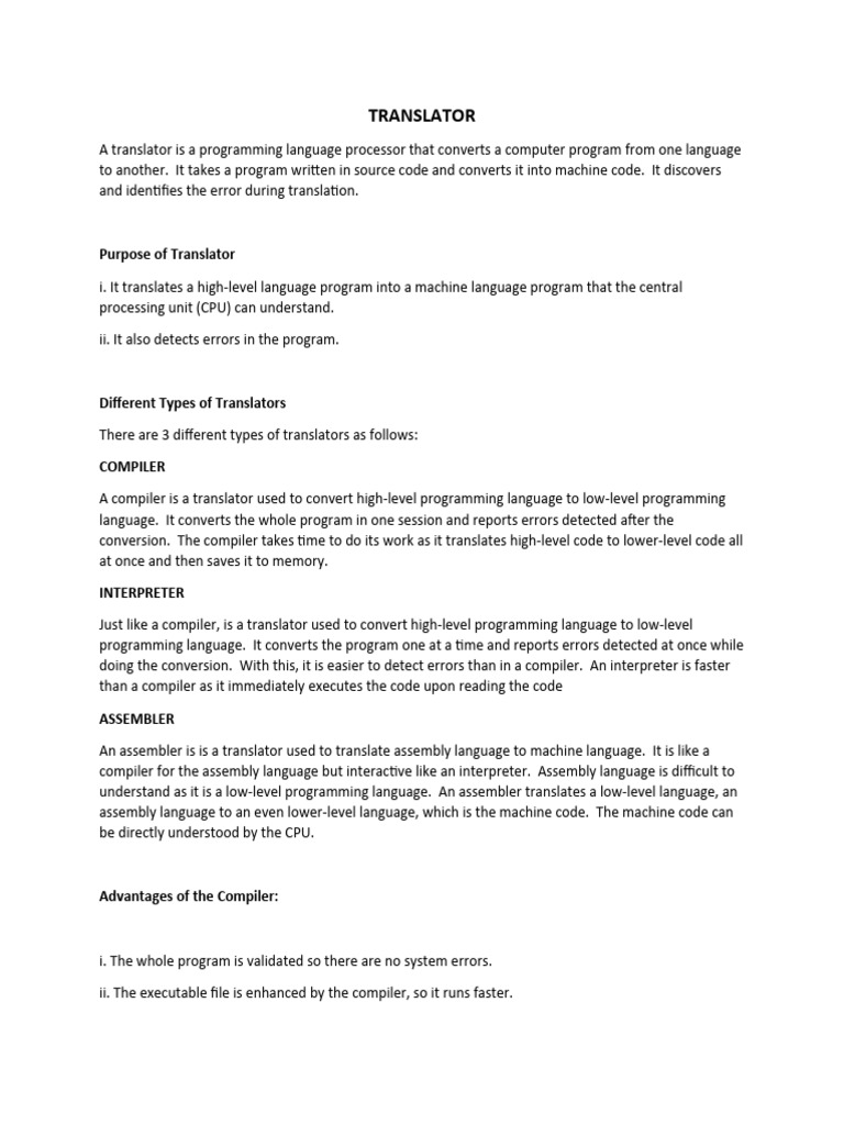 Translator and Utilities - Nursing Informatics | PDF | Assembly ...