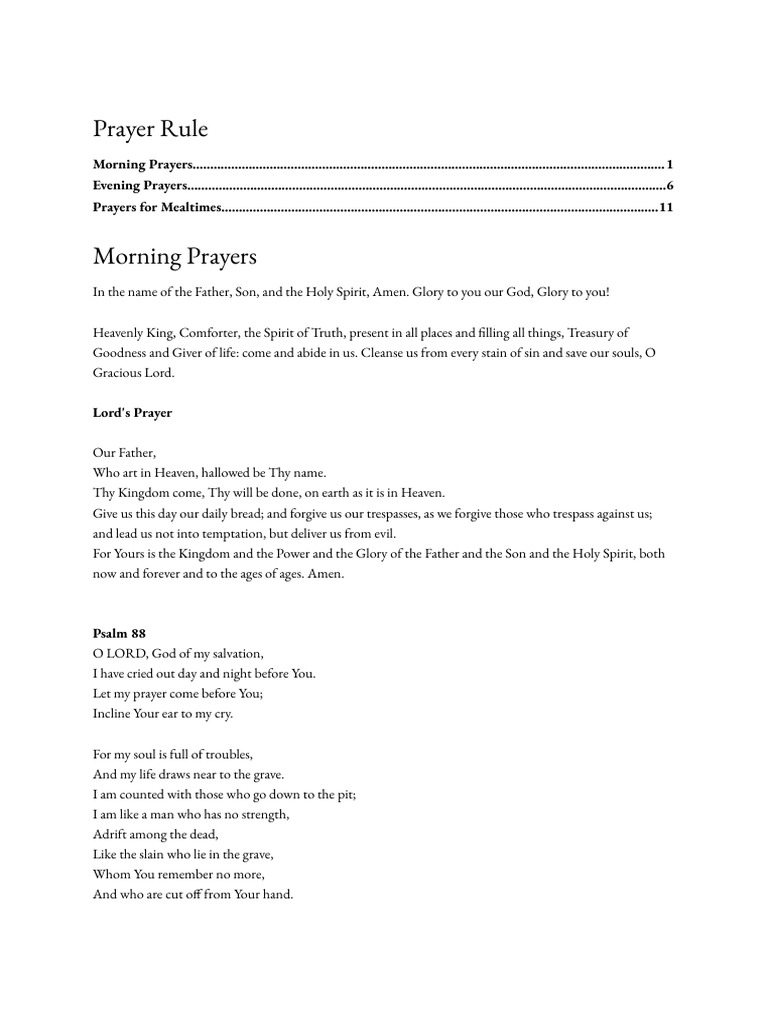 Prayer Rule | PDF | Lord's Prayer | God The Father