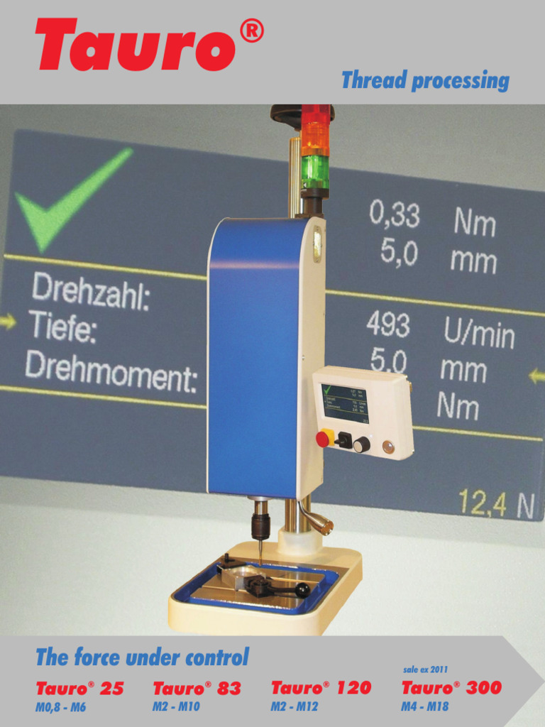 Brochure Tauro 8 - Taurox 900 - Letter | PDF | Machining | Programmable ...