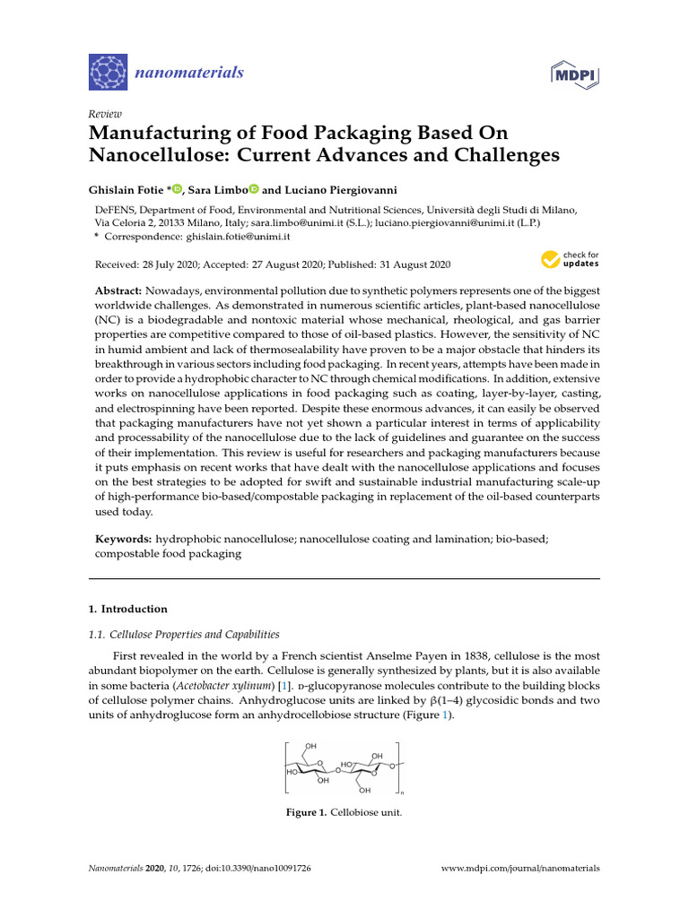 2020-MDPI-Manufacturing of Food Packaging Based On Nanocellulose ...