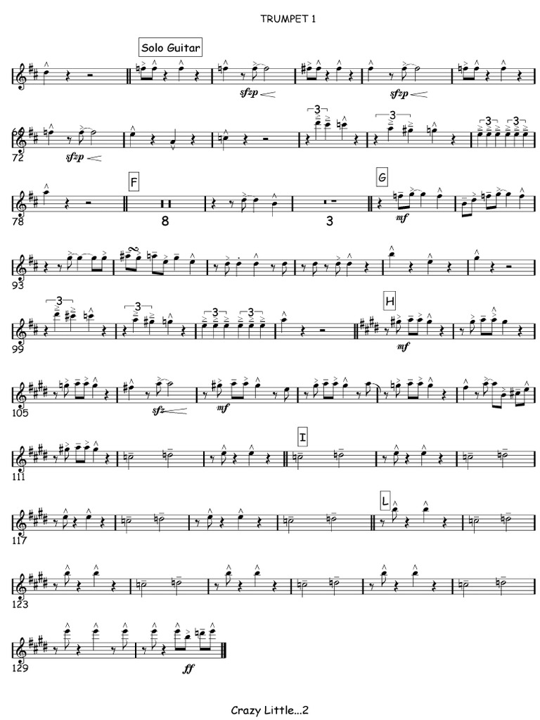 01 - Swing Bros - Scaletta Completa - Trumpet 1 | PDF