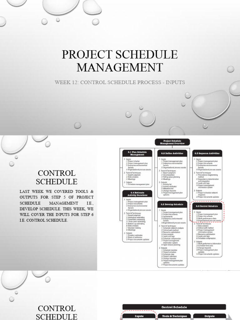 Week 12 - Project Schedule Management - Control Schedule Process | PDF | Project Management ...