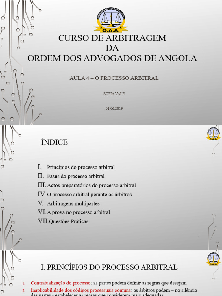Princípios e Fases do Processo Arbitral | PDF | Arbitragem | Prova ...