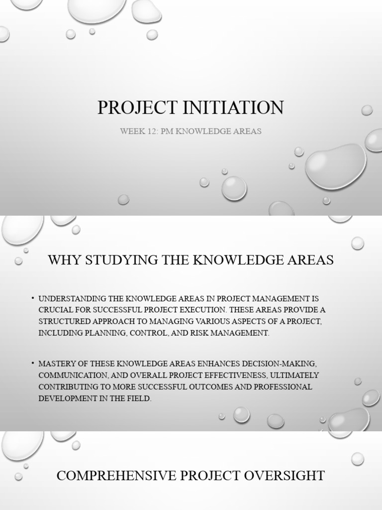 Week 12 - Project Initiation - PM Knowledge Areas | PDF | Risk Management | Project Management
