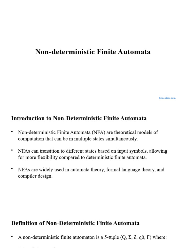 Non Deterministic Finite Automata Pdf Automata Theory Theory Of