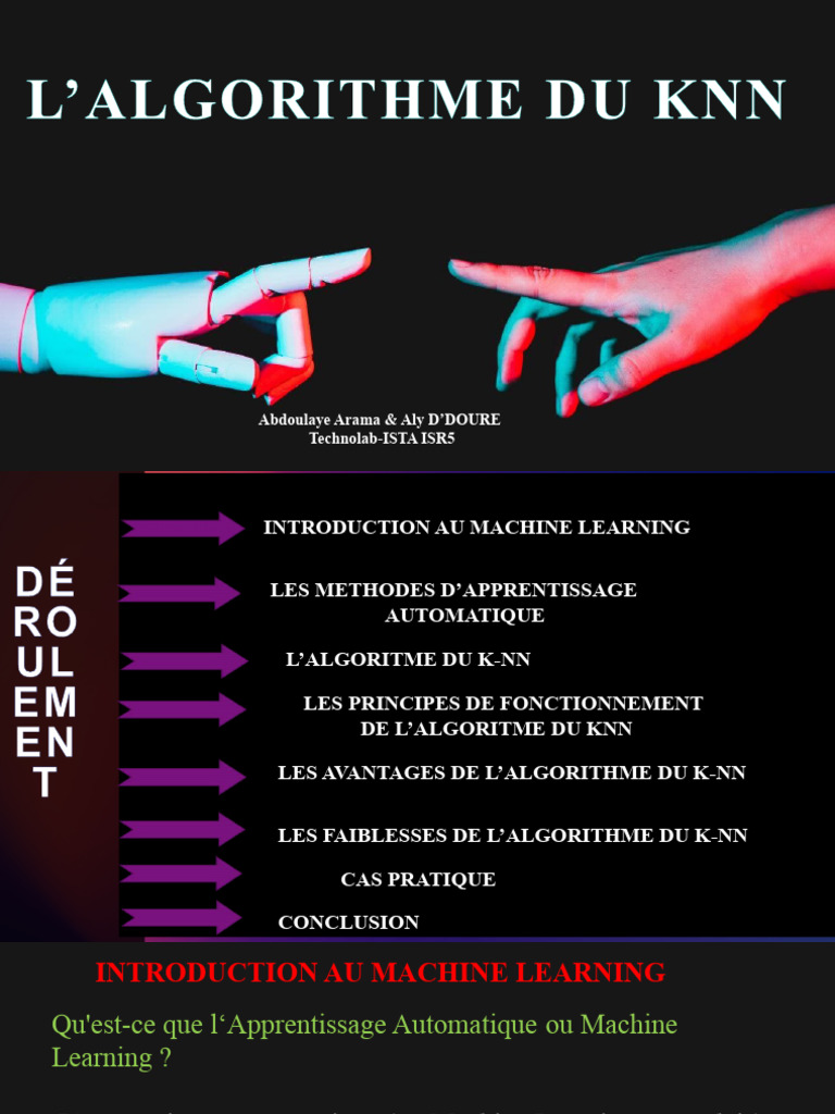 L'Algorithme Du KNN: Abdoulaye Arama & Aly D'DOURE Technolab-ISTA ISR5 | PDF | Apprentissage ...