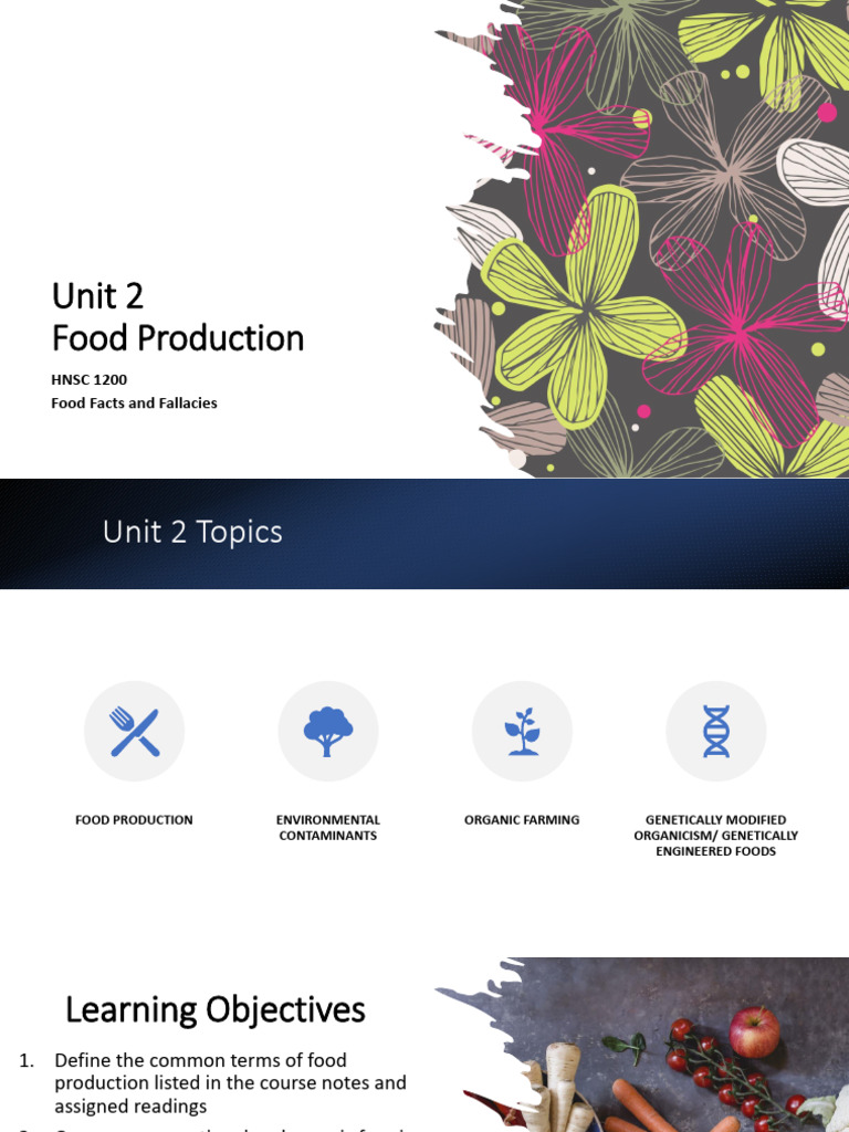 Unit 2- Food Production (1)1 | PDF | Agriculture | Organic Farming
