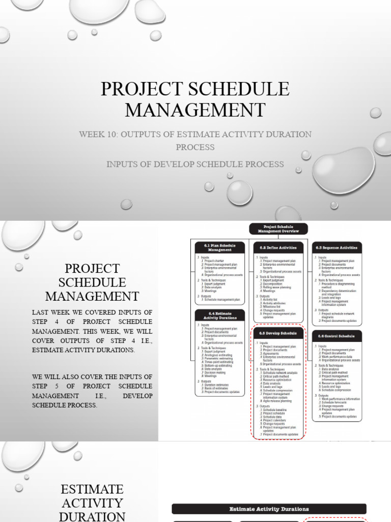 Week 10 - Project Schedule Management - Develop Schedule Process | PDF ...