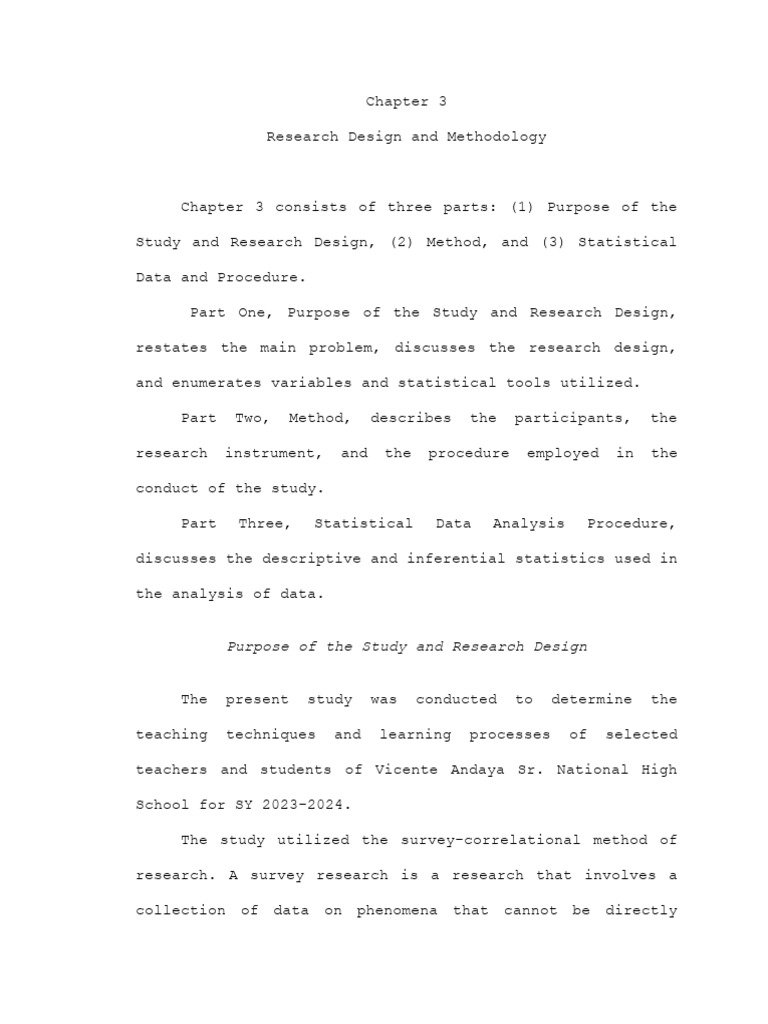 Chapter 3 Group 4 Final | PDF | Statistics | Questionnaire