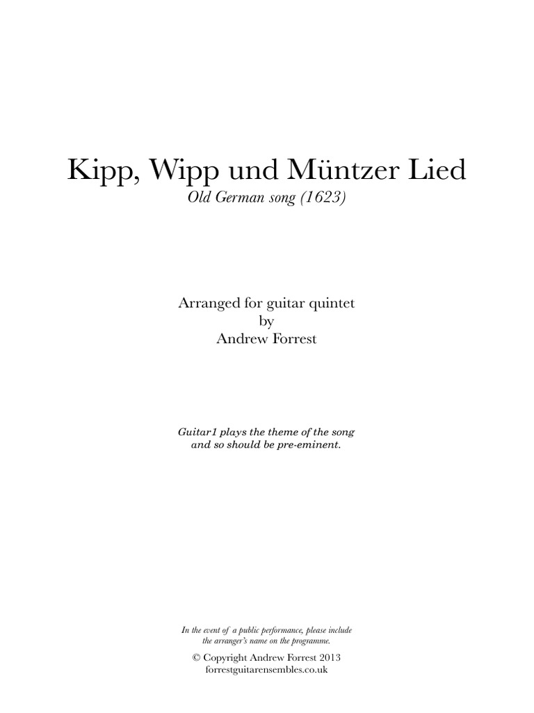 Andrew Forrest - Kipp Wipp Muntzer Lied | PDF