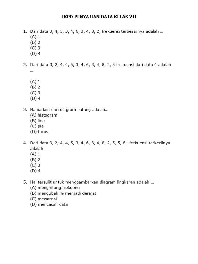 Analisis Data dan Diagram Kelas VII | PDF