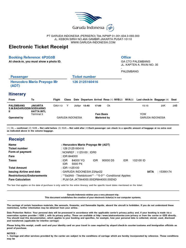 Your Electronic Ticket Receipt | PDF