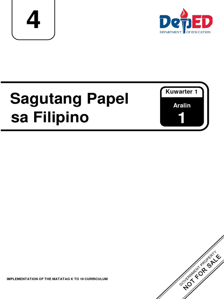 Q1 - WS - Filipino 4 - Lesson 1 - Week 1 | PDF