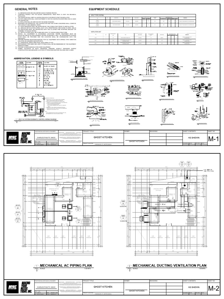 Ghost Kitchen Mepfs Plans Rev00 | PDF | Thermostat | Pipe (Fluid ...