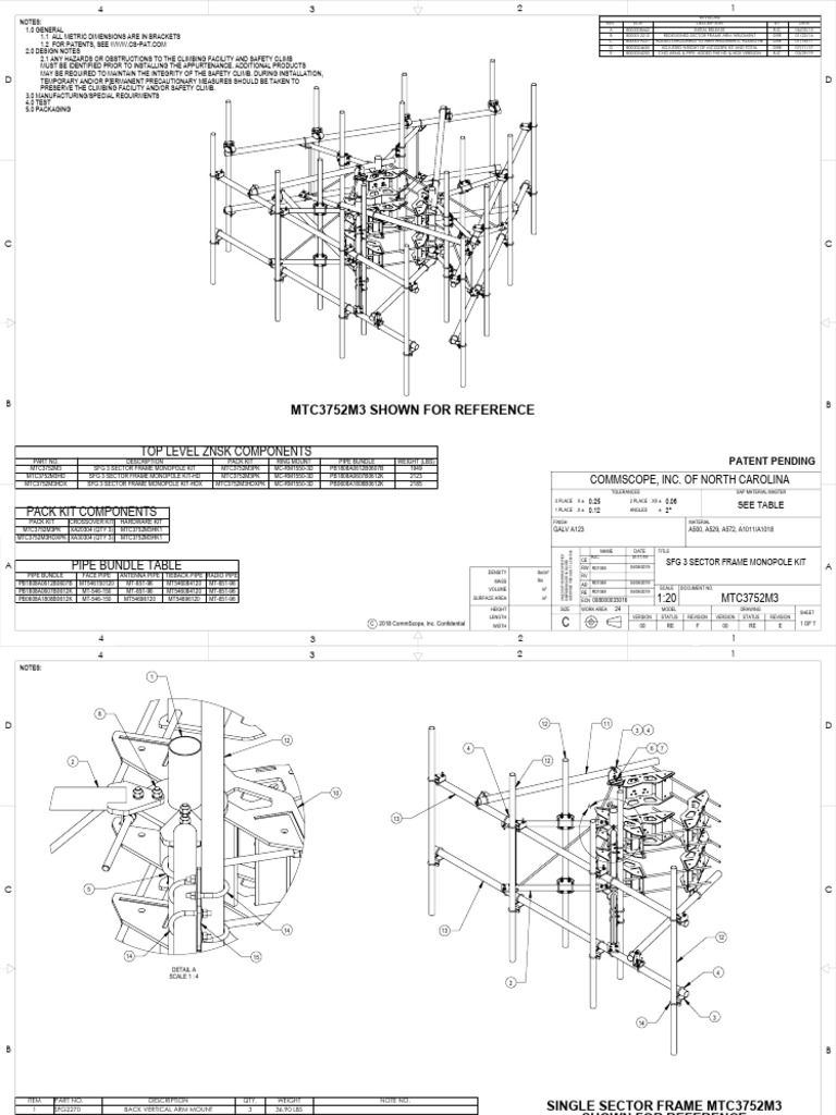 Mtc3752m3 Series SFG 3 Sector Frame Monopole Kit | PDF