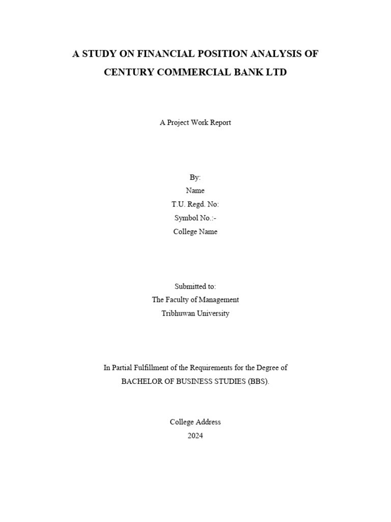 Financial Position Analysis of Century Bank | PDF | Financial Capital ...