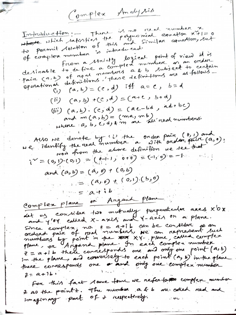 Complex Analysis Sem 6 (S.S) Sir | PDF