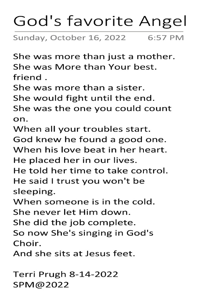 Gods Favorite Angel | PDF