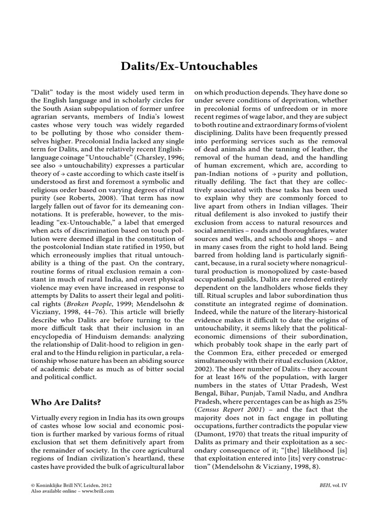 Dalits Ex-Untouchables - Rupa Vishwanath | PDF | Dalit | Caste