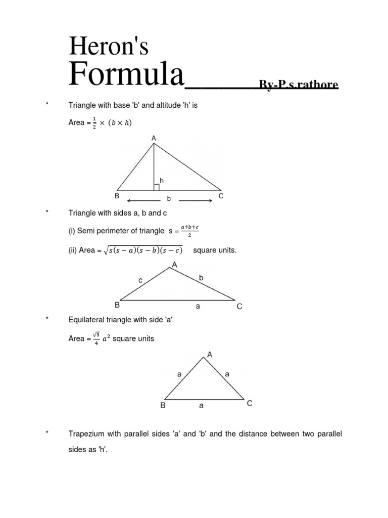 09 Impq Maths Sa 1 7 Herons Formula | PDF | Area | Triangle