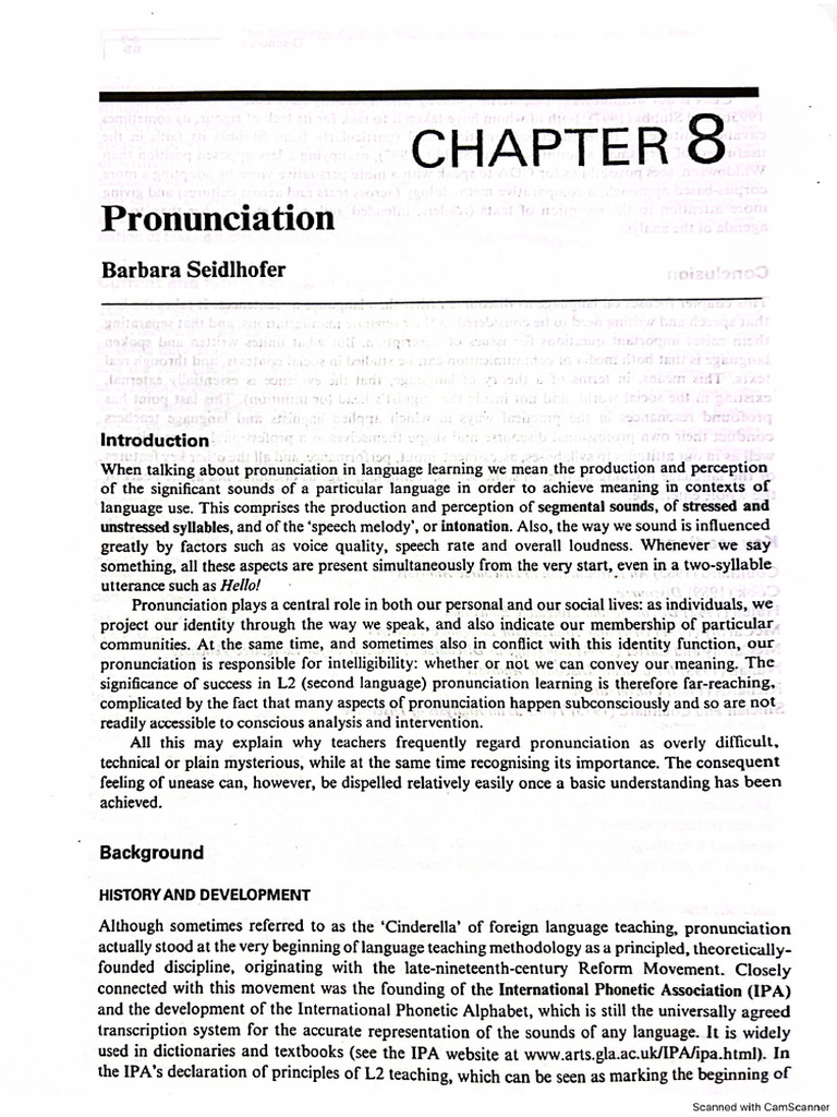 Chapter 8 Pronunciation | PDF