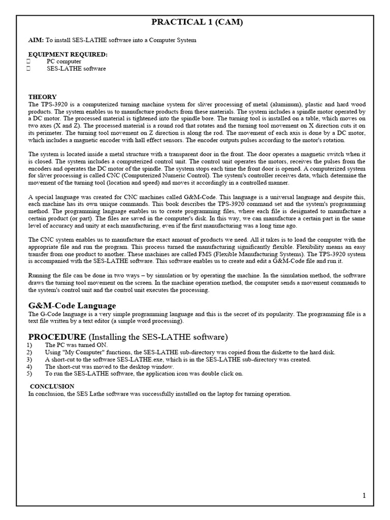 Mec 325 Practical | PDF | Numerical Control | Computing