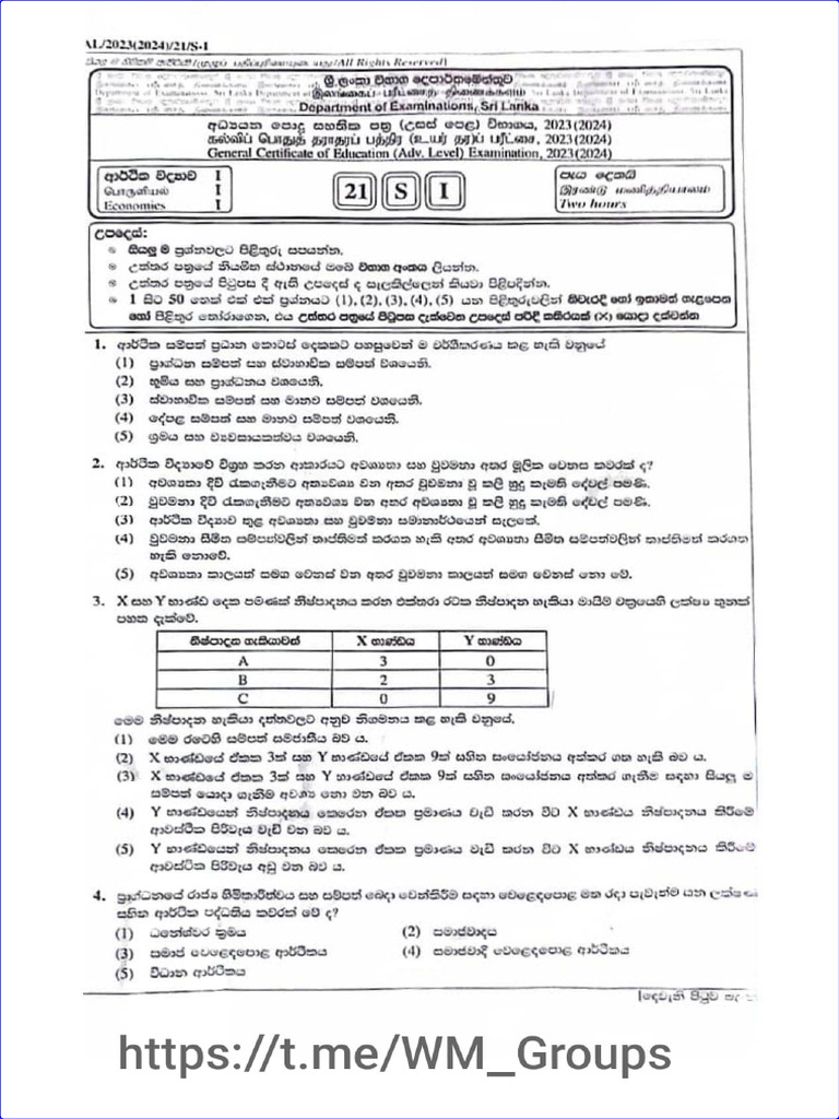 Download O/L, A/L Past Papers | PDF
