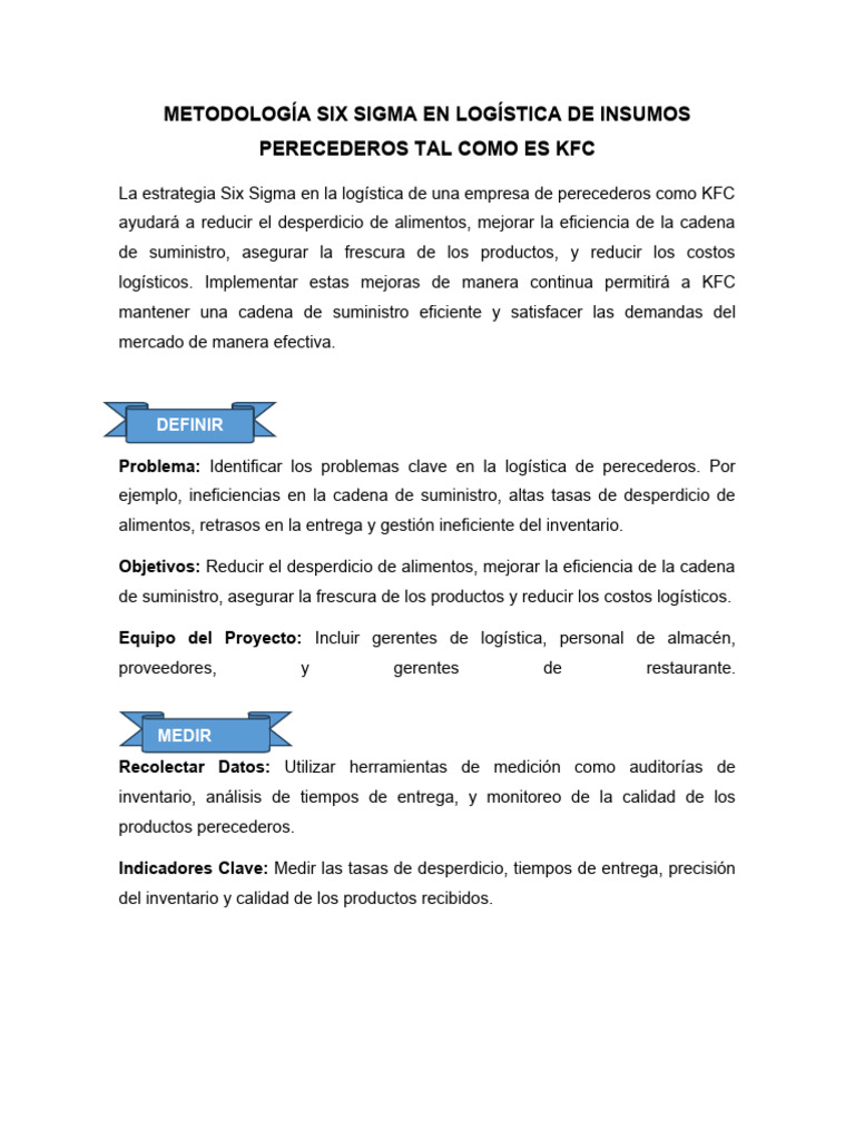 Six Sigma Pdf Logística Cadena De Suministro