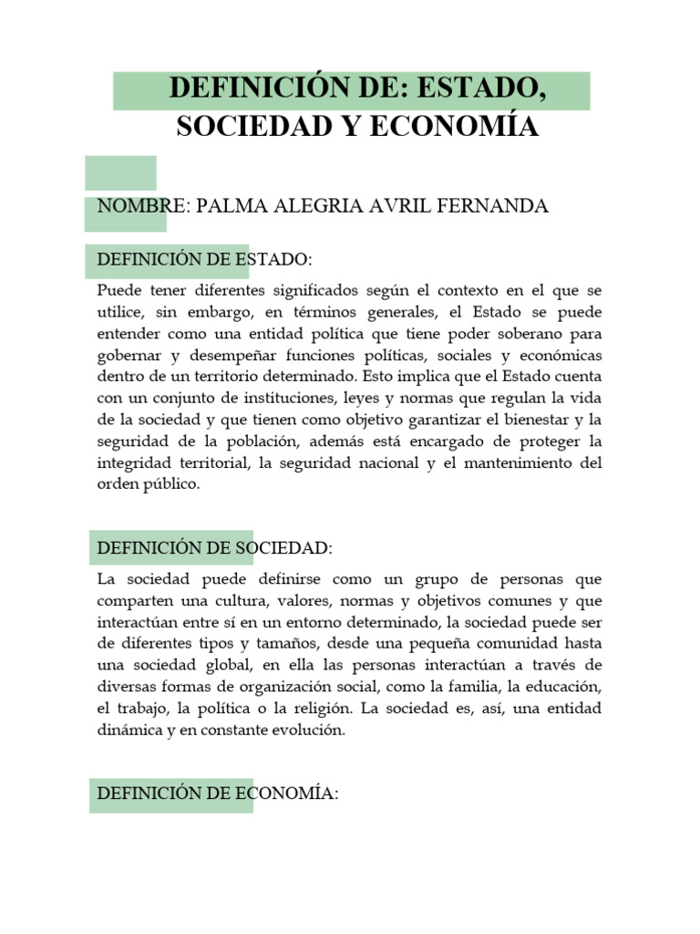 Definición de Palabra Estado | PDF
