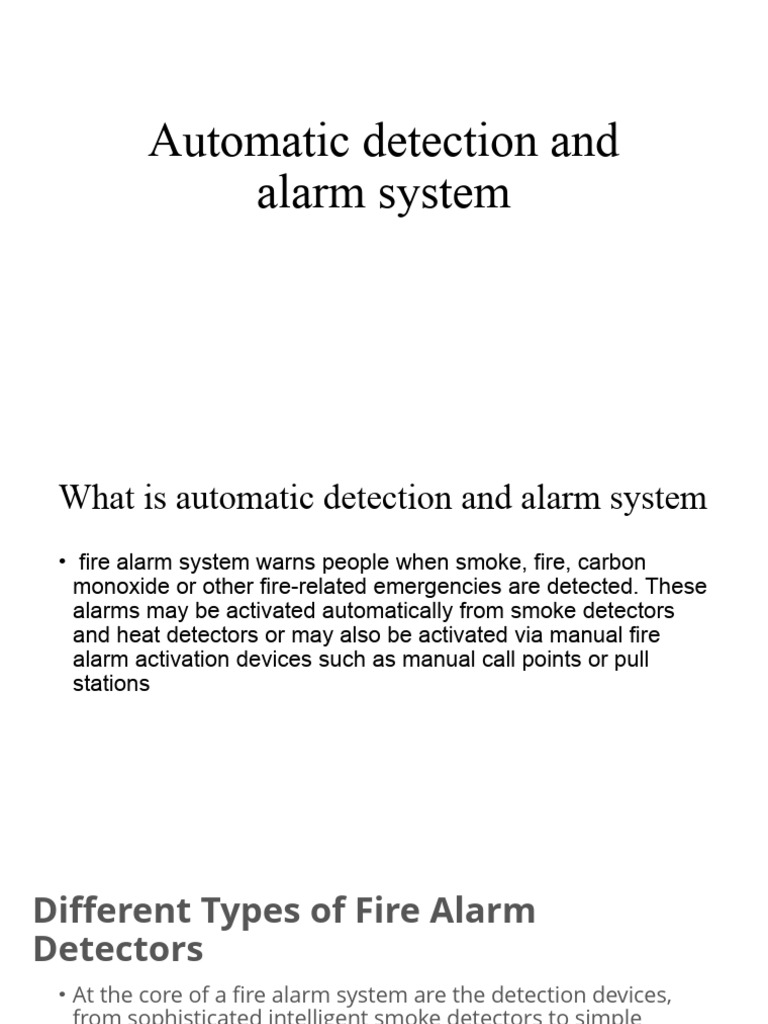 Automatic Detection and Alarm System | PDF | Security Alarm | Sensor