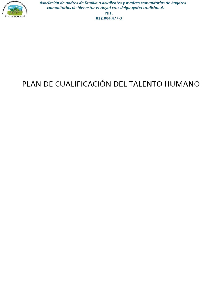 Plan de Cualificacion Al Talento Humano | PDF | Aprendizaje | Sicología