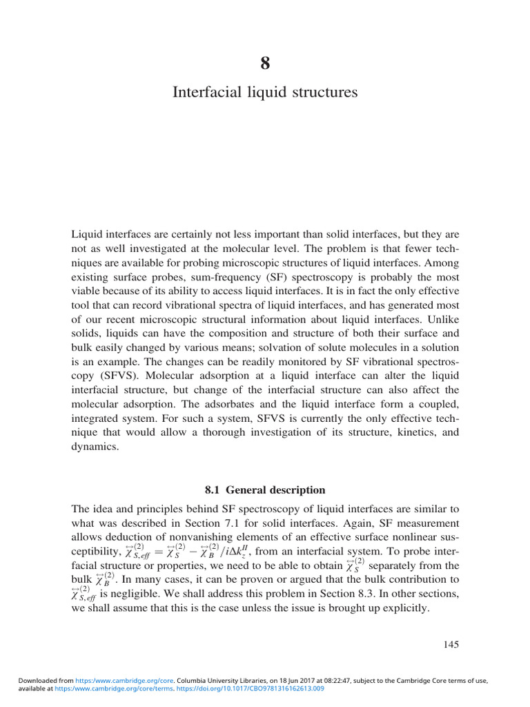 Interfacial Liquid Structures | PDF | Liquids | Spectroscopy
