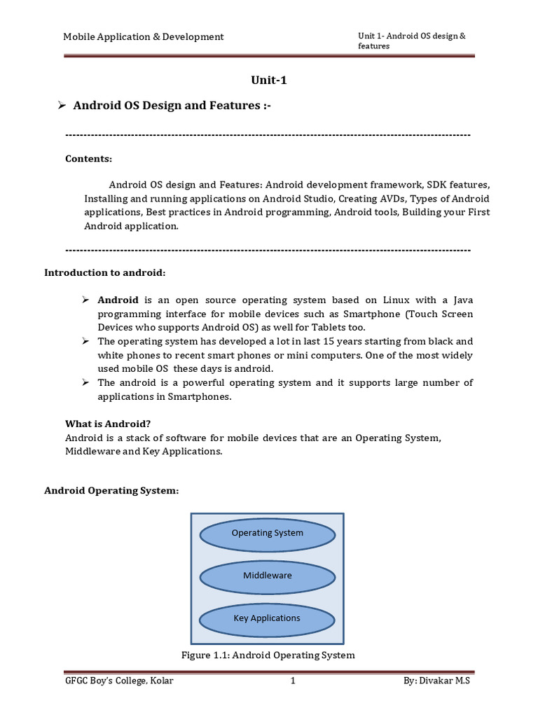 Android OS Design & Development Overview | PDF | Android (Operating ...