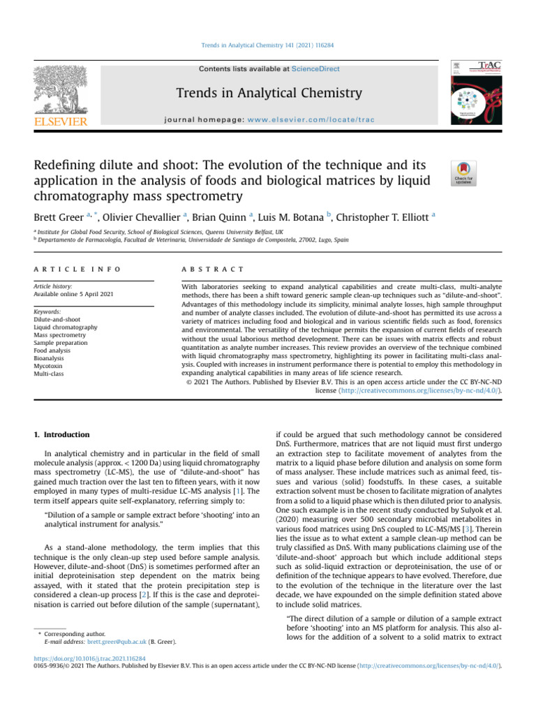 Evolution of Dilute-and-Shoot in LC-MS | PDF | High Performance Liquid ...