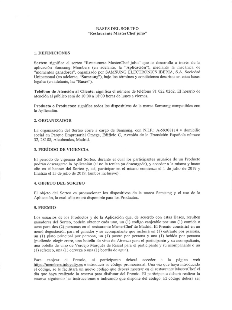 Restaurante Masterchef Julio | PDF