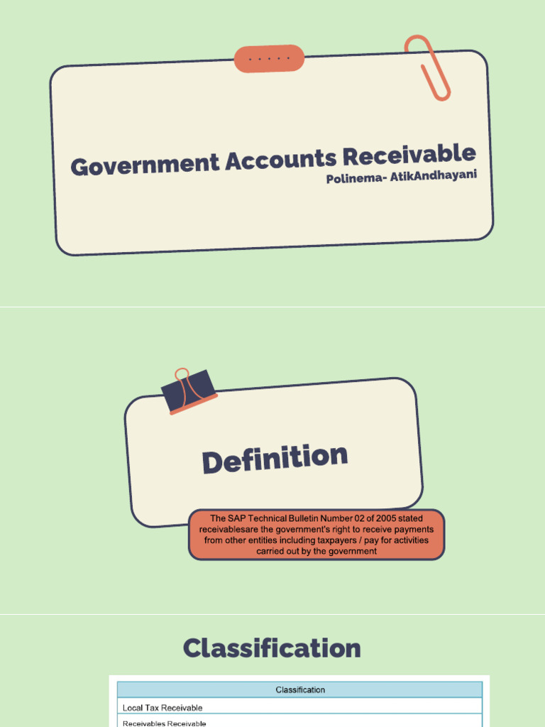 4-Government Accounts Receivable | PDF | Receipt | Payments