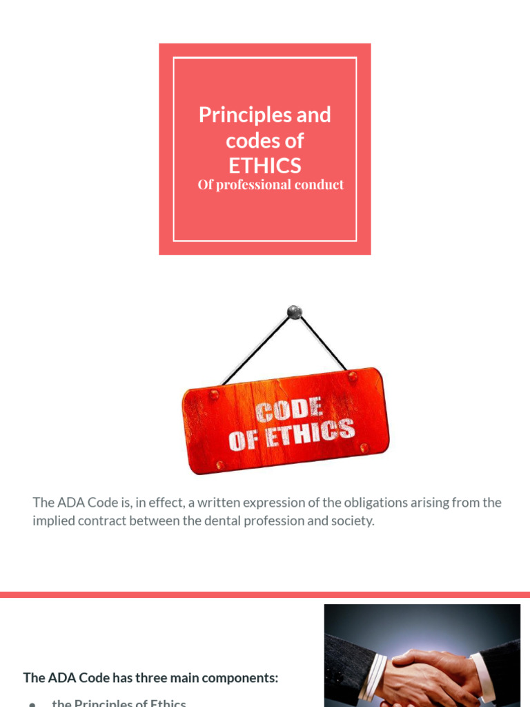 Principles and Codes of ETHICS | PDF | Dentist | Dentistry