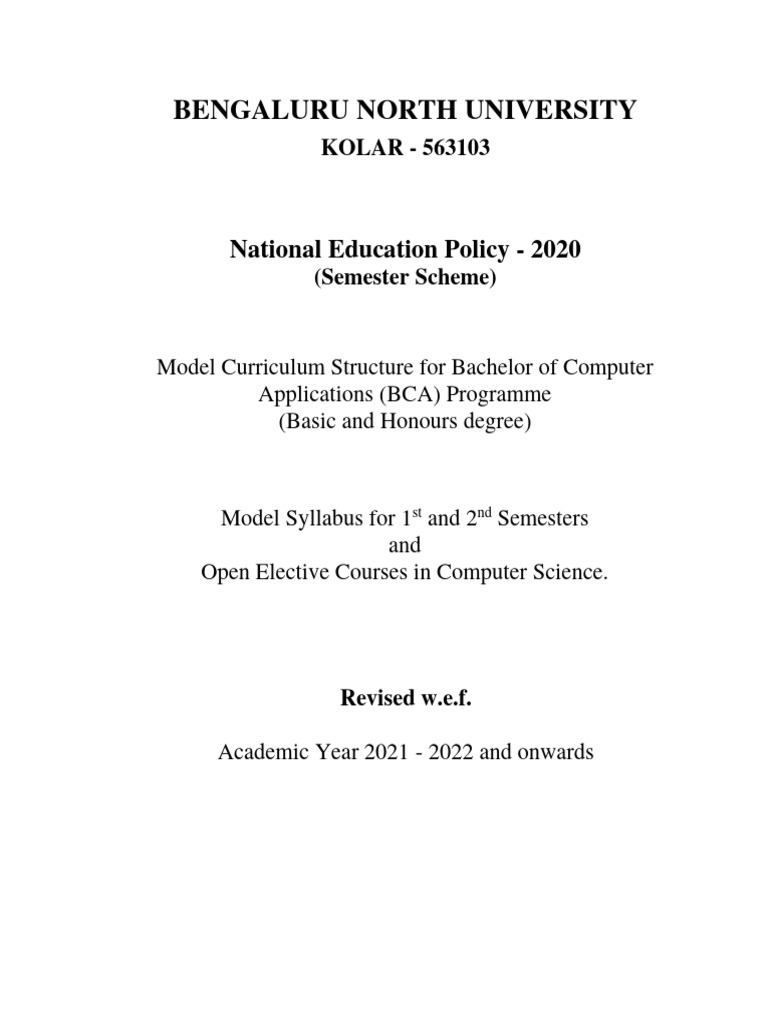 NEP BCA 1st&2ndsem | PDF | Computer Science | Computer Programming NEP BCA 1st&2ndsem | PDF | Computer Science | Computer Programming