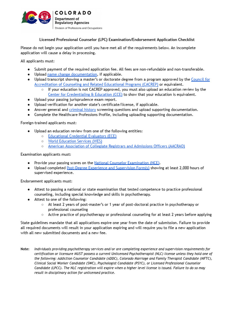 LPC - Original Application Checklist - 2024-02-15T093306.435 | PDF ...