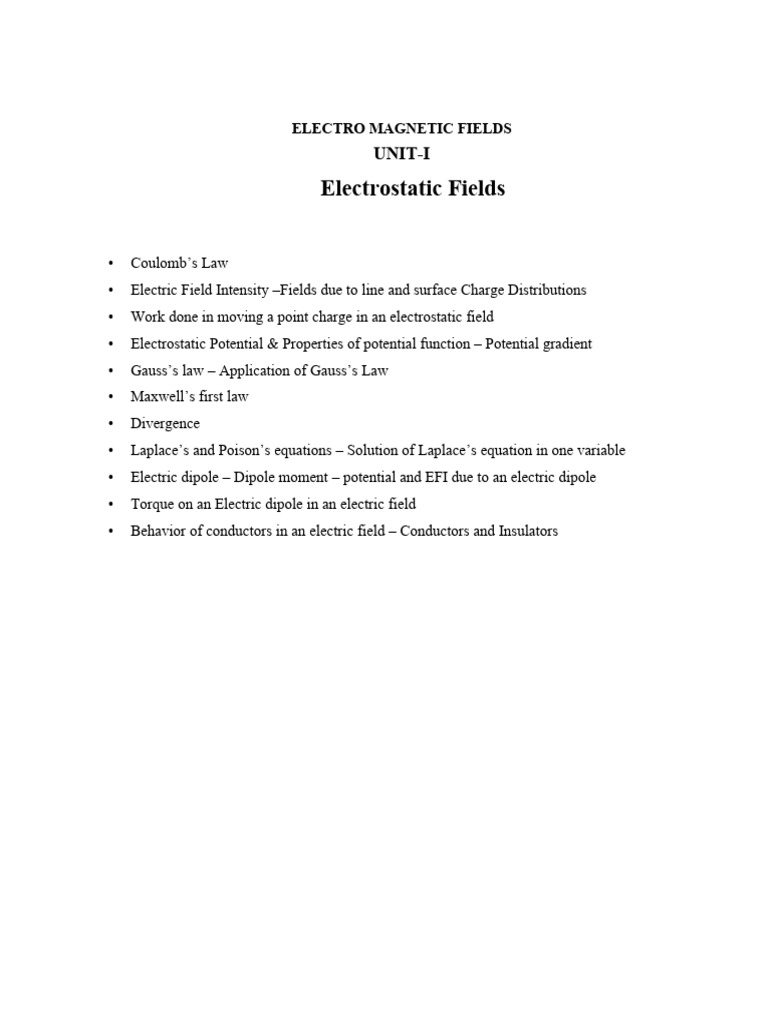 EMF 1 | PDF | Capacitor | Electric Field