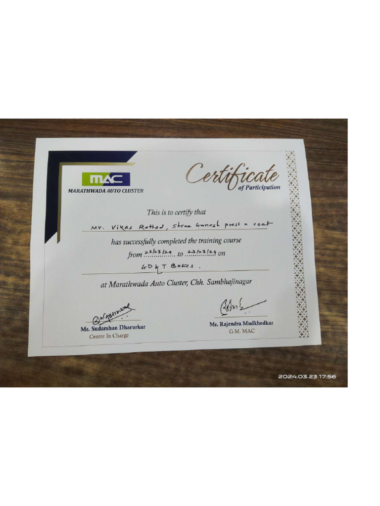 GD&T Certificate | PDF