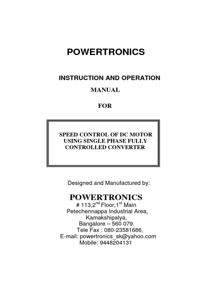 Speed Control of Dc Motor SFC-1 | PDF | Rectifier | Electronics