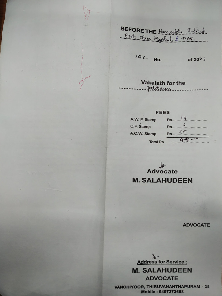 Vakalath | PDF | Civil Law (Common Law) | Government