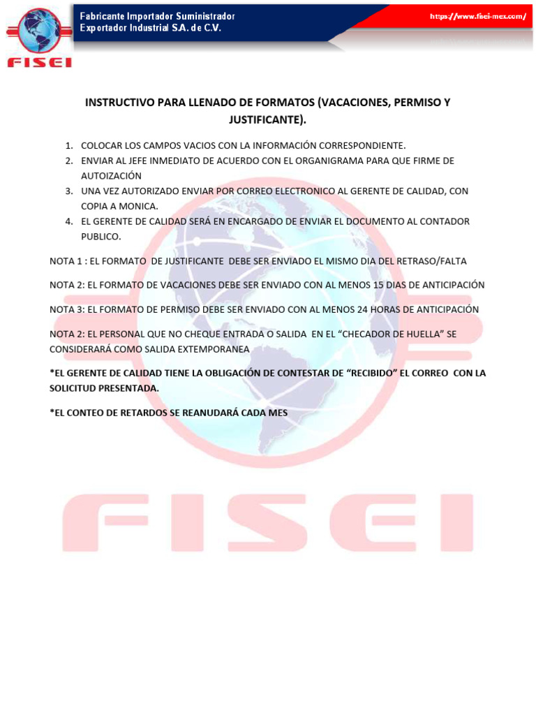 Instructivo para Llenado de Formatos | PDF | Negocios