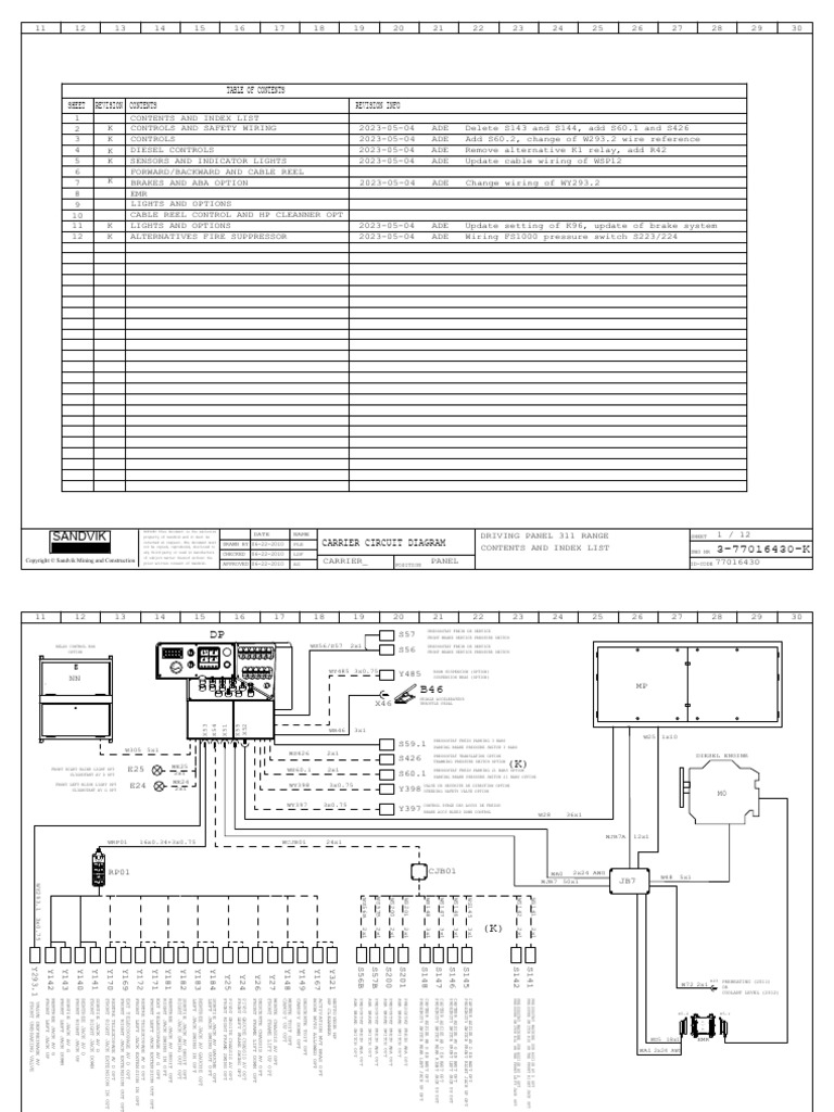 2 - 311 Range Driving Panel Electric Diagram - 77016430 - K | PDF ...