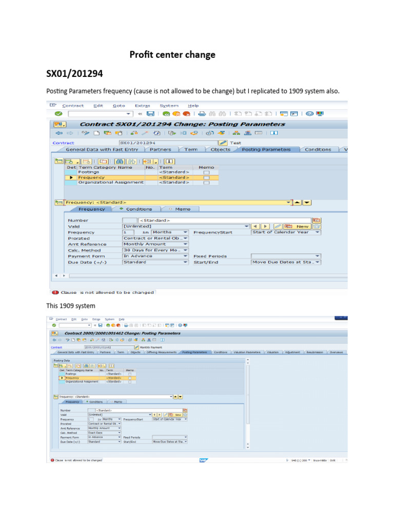 Profit Center Changes | PDF | Computers