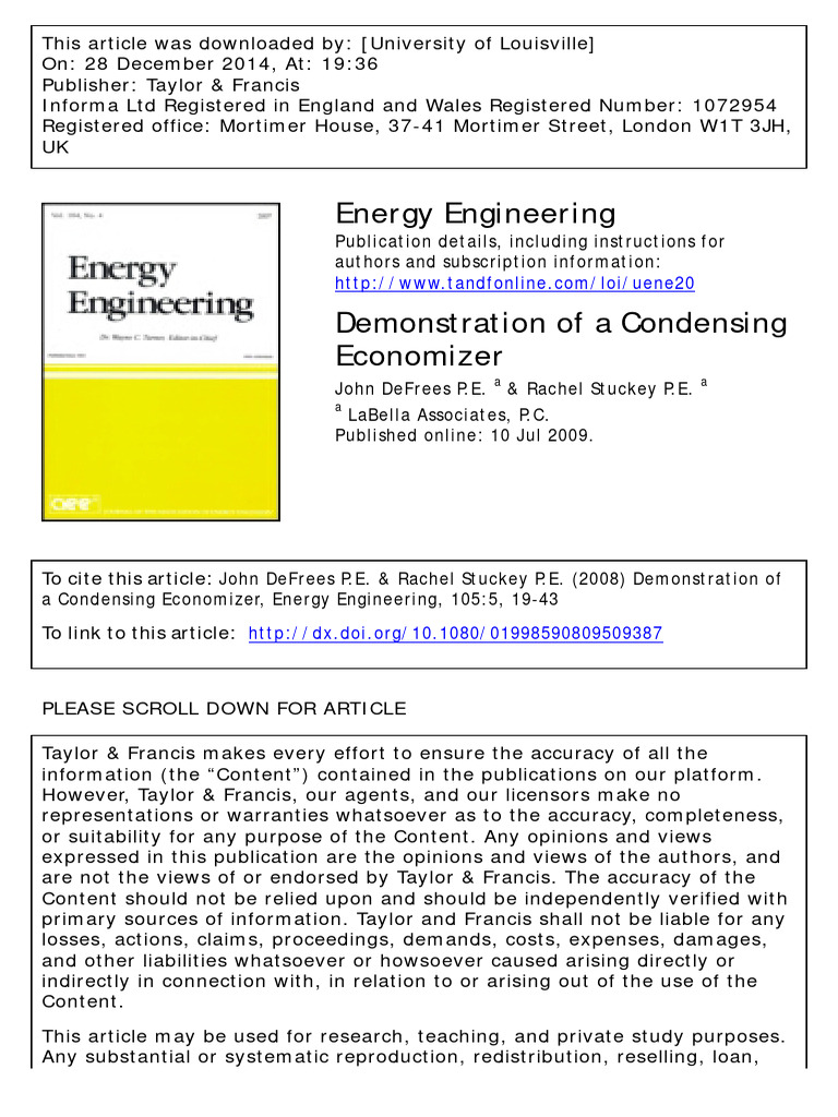Condensing Economizer Performance Study | PDF | Boiler | Heat Exchanger