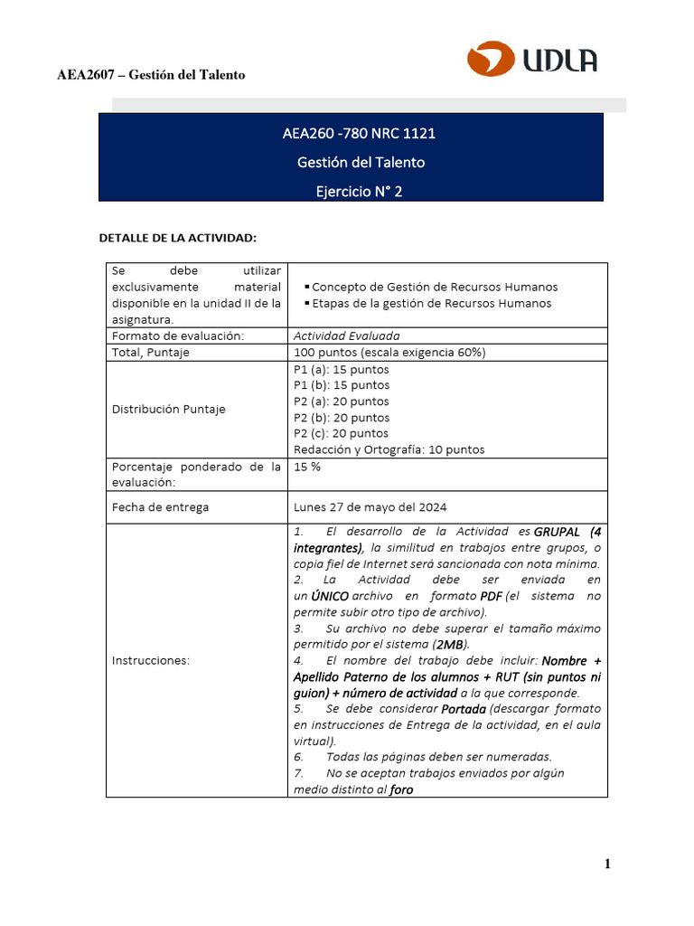 Ejercicio N2 Aea260 780 NRC 1121 | PDF | Outsourcing