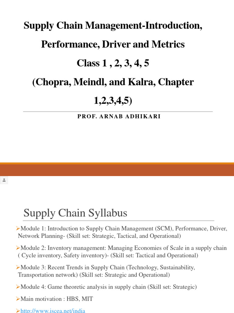 Module 1 - SCM-Introduction, Performance, Driver and Metrics | PDF | Supply Chain | Supply Chain ...